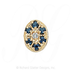 Richard Glatter - GS032 D/S - 14 Karat Gold Slide with Diamond center ...
